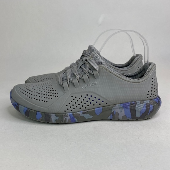 CROCS | Shoes | Crocs Literide 36 Pacer Sneaker Blue Gray Camo Womens ...
